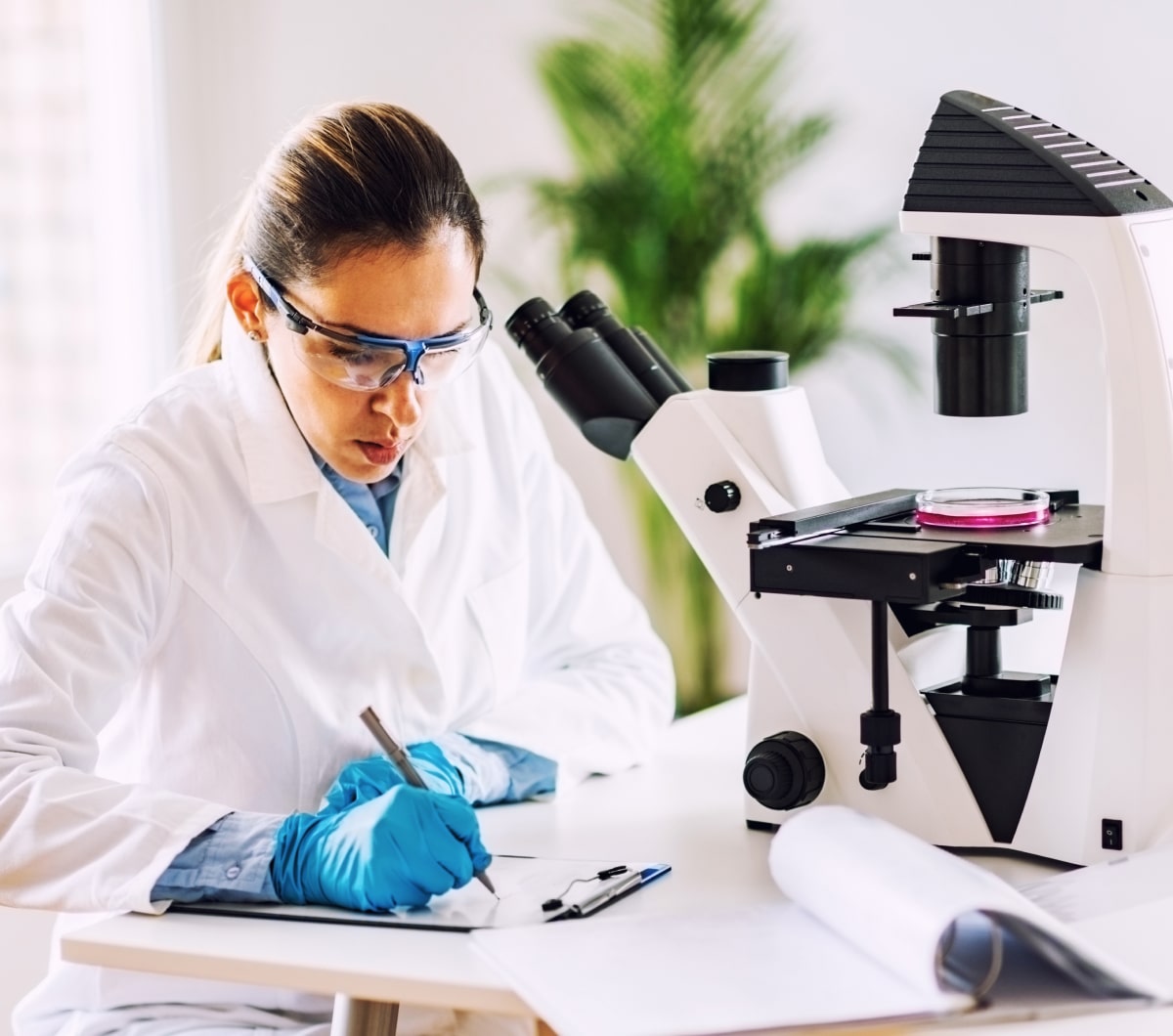 Science Laboratory Research And Development Concept Microscope. - HSE ...